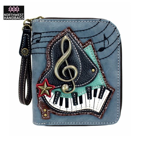 PIANO KEYS MUSIC ZIP AROUND WALLET CHALA BLUE | eBay