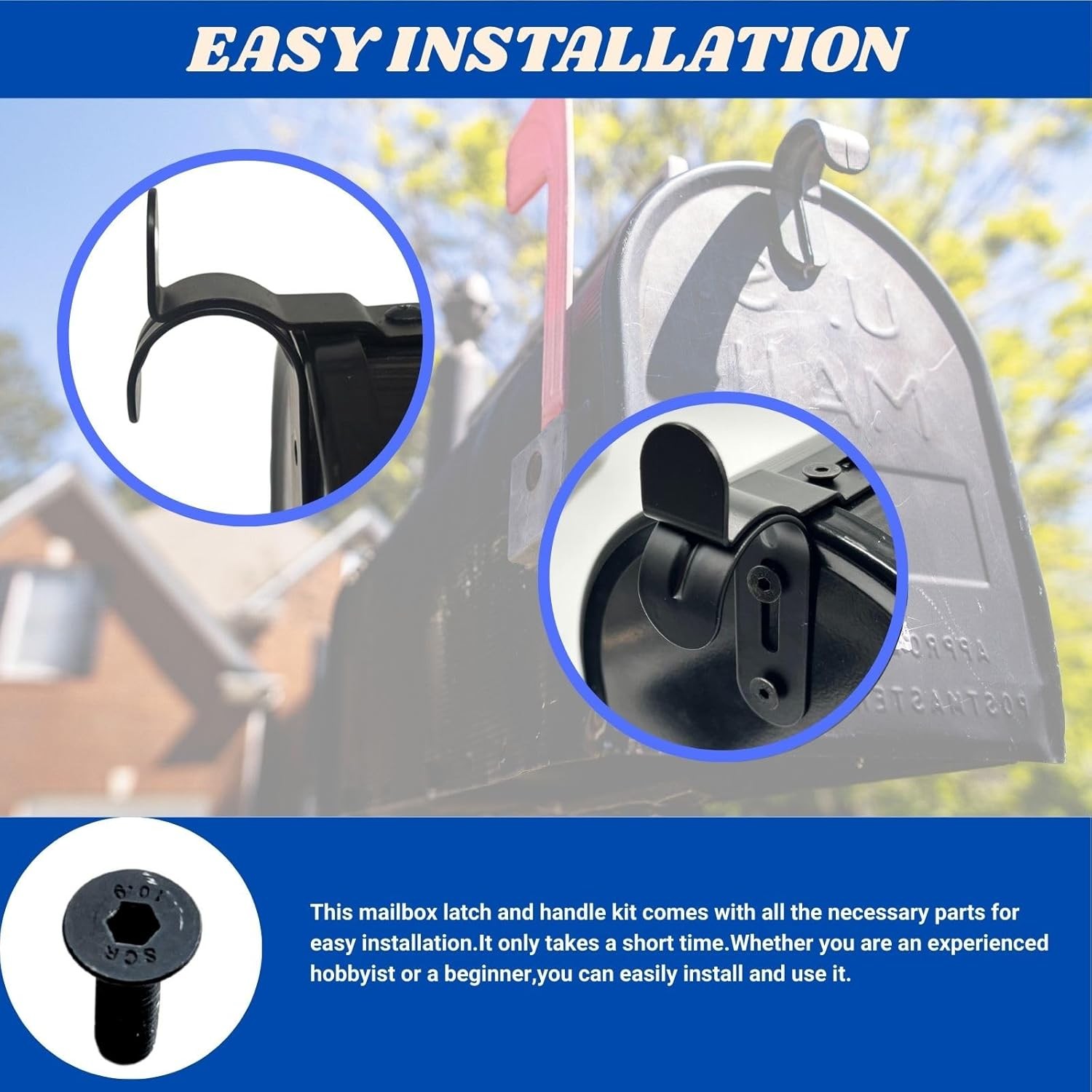 Mailbox Latch and Handle Kit with Screws & Tool – Heavy Duty Mailbox ...