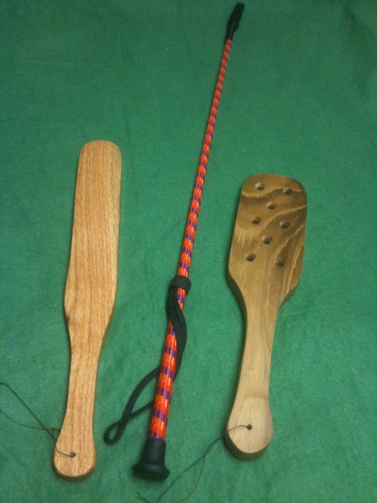 Otk Hand Crafted Wooden Spanking Two Paddle Set Plus A Riding Crop Ebay