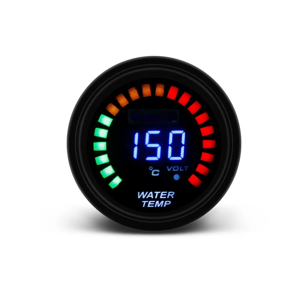 2" 52mm Colorful LED Digital Voltmeter Water Temp Temperature Gauge ...
