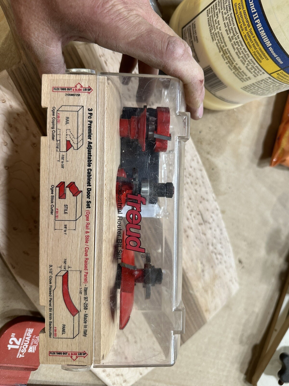 Freud 3 Piece Premier Adjustable Cabinet Router Bit Set With 1/2" Shank ...