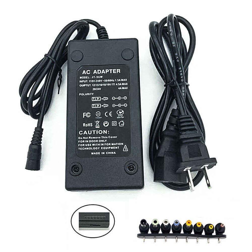 96W Universal Power Supply Adapter Charger for Laptop Notebook 12-24V ...