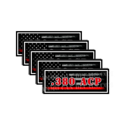 .380 ACP Ammo Can Decal Gun Ammunition Box Sticker Red Line American ...