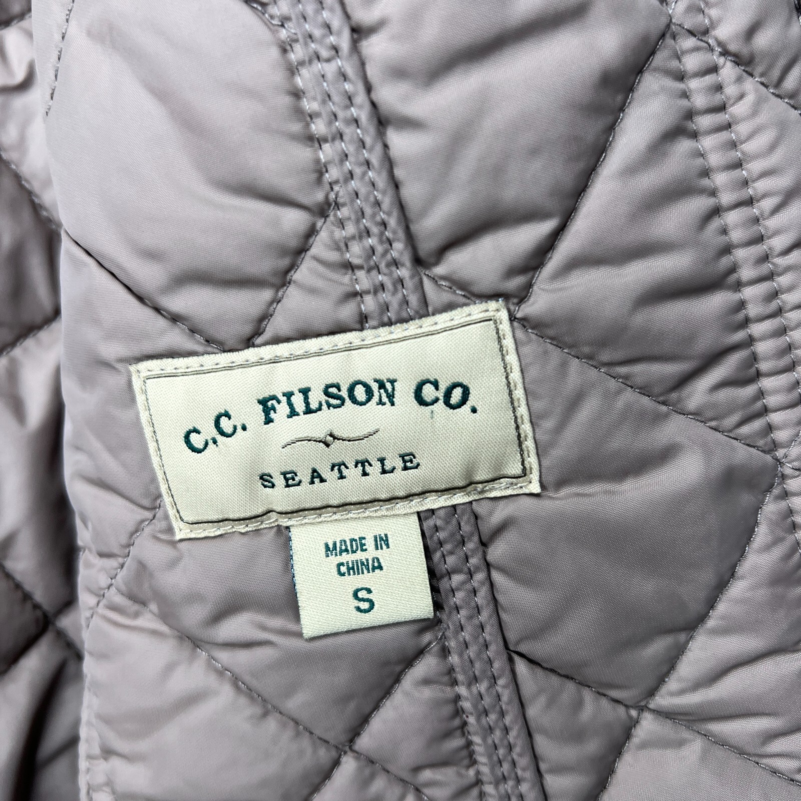 C.C. Filson Vest Women's S Tan Quilted Field Nylon Sn… - Gem