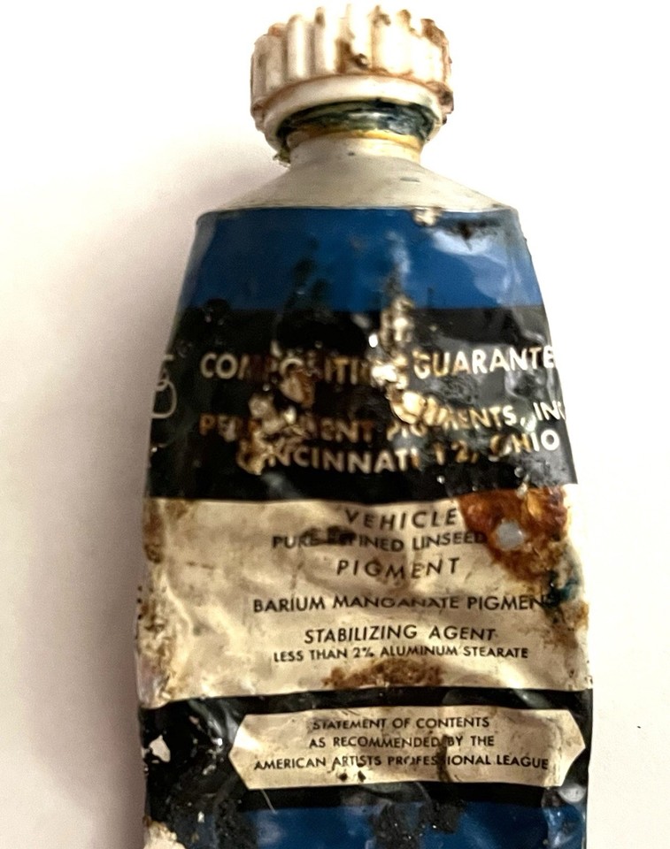 *RARE* Vtg 1/3 Tube Bellini Bocour Manganese Blue Oil Paint + 1/5 Tube ...