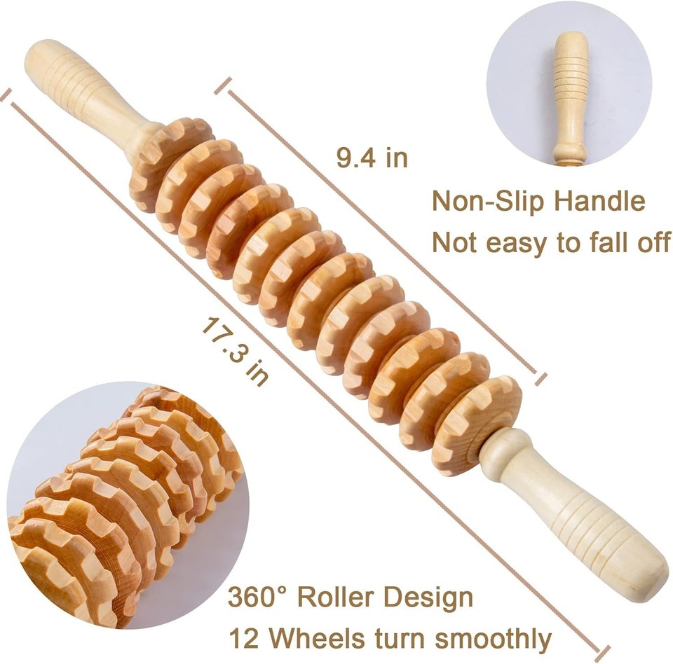 Wood Therapy Roller Massage Tools, Lymphatic Drainage Massager, Wooden ...