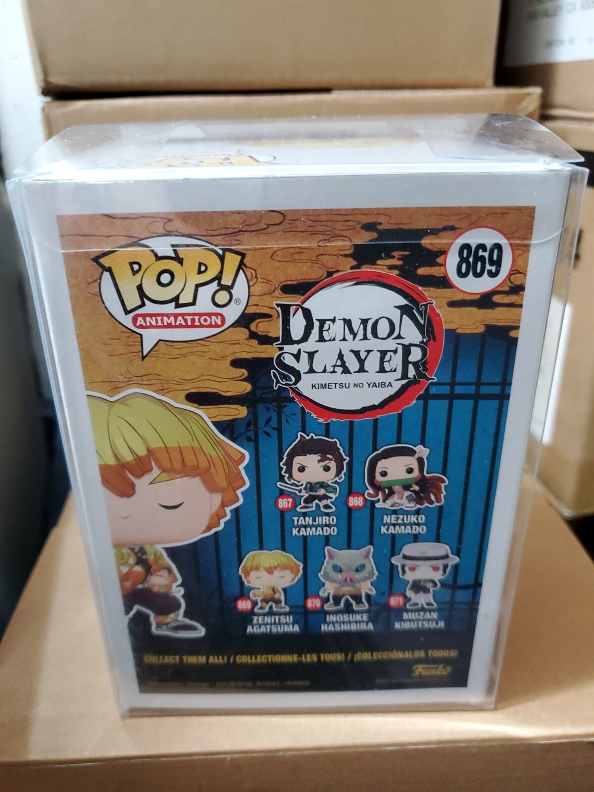 FUNKO POP JAPAN ANIME DEMON SLAYER ZENITSU AGATSUMA #869 VINYL FIGURE W ...