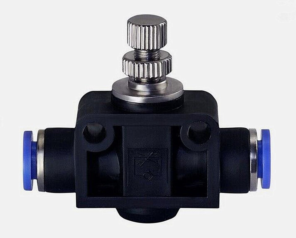 2x Air Flow Speed Control Valve Tube OD 1/2" Inch Pneumatic Push In ...