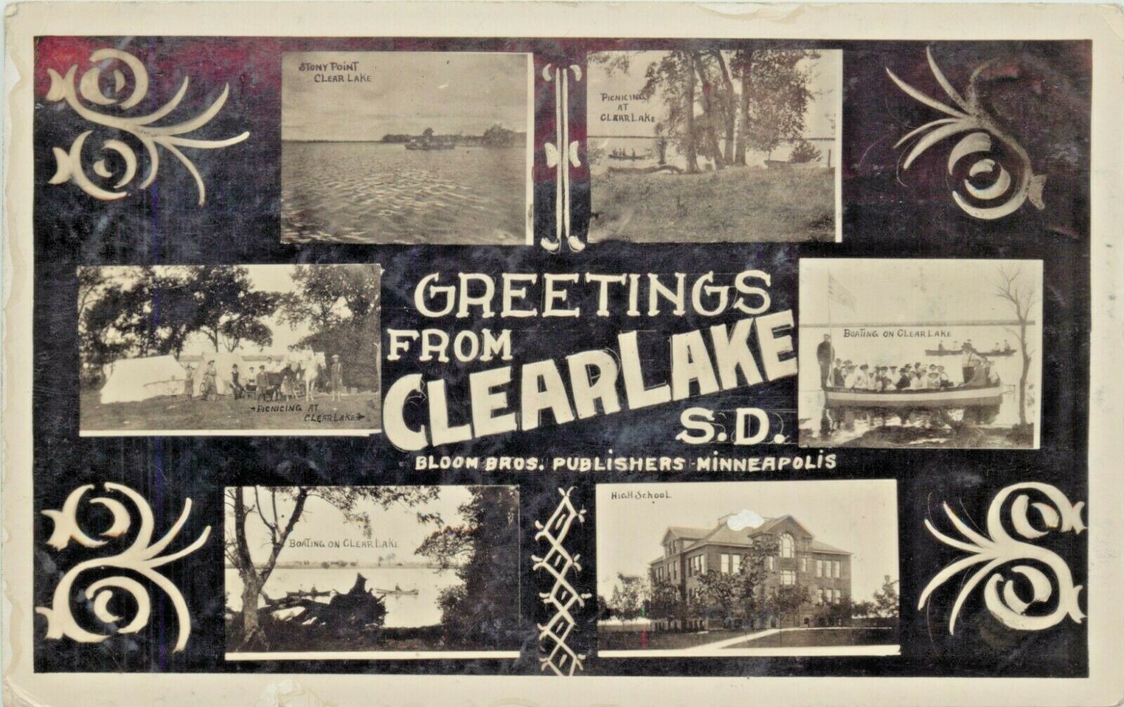 Multiview Greetings From Clear Lake, South Dakota SD RPPC 1908 | eBay