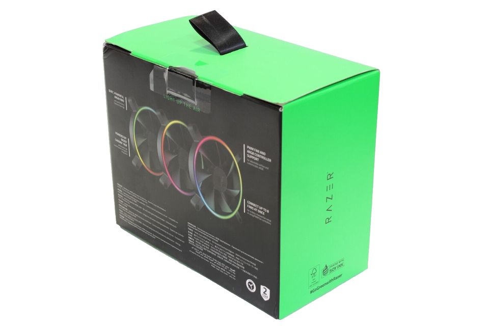 Razer Kunai Chroma 140mm 1600RPM Max ARGB and PWM Hydraulic Case Fans ...