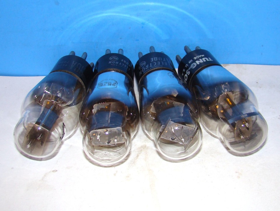 No 25Z5 RCA radio audio electron vacuum tubes 4 valves tested ST shape ...