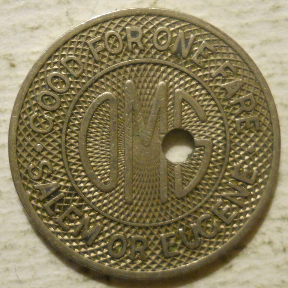 Oregon Motor Stages (Eugene & Salem) transit token - OR240A | eBay