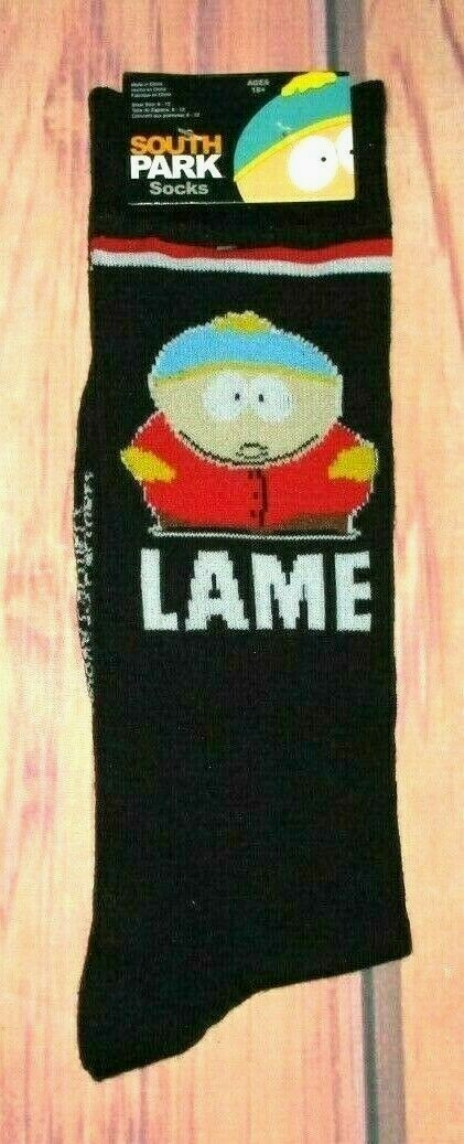 MENS SOUTH PARK CARTMAN BLACK CREW SOCKS (FIT SIZE 6-12) | eBay
