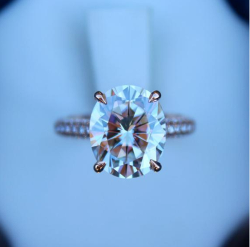 3Ct Lab Created Diamond Solitaire Engagement Ring 18K Rose Gold Finish ...