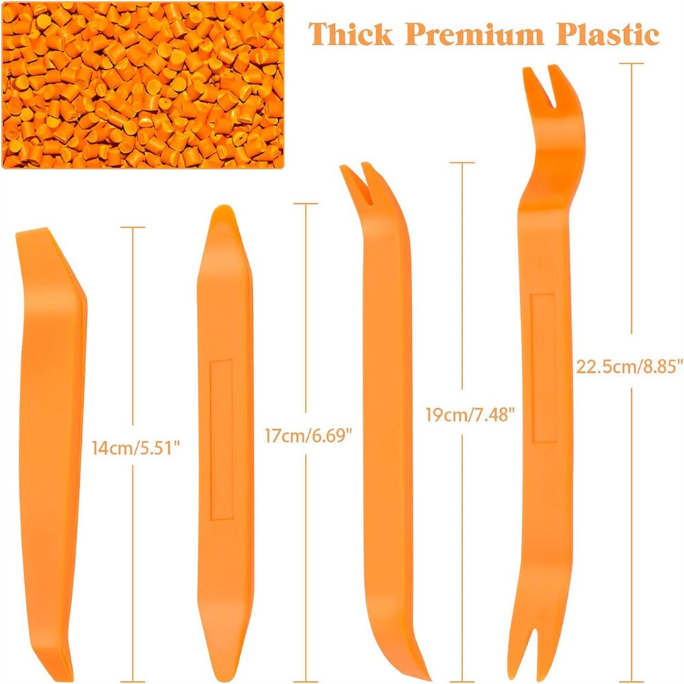 4 Auto Trim Removal Tool Kit Car Panel Door Window Fastener Remover Pry ...