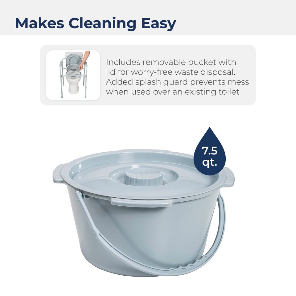 Safety Adult Bedside Commode Chair Potty Toilet Seat Folding Bathroom ...