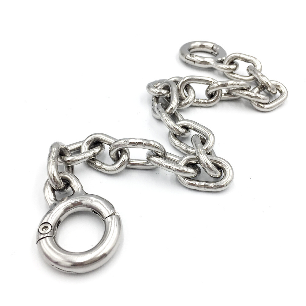 Stainless Steel Locking Thumb Toes Cuffs Slave Chain Shackles Restraint ...