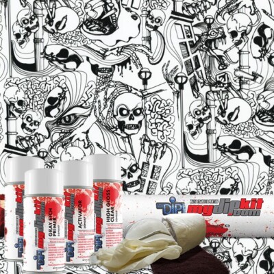 MYDIPKIT Hydro Dipping Water Transfer Print KIT LL-572 Kooky Skulls | eBay