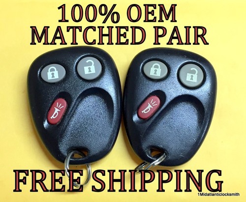 OEM MATCHED PAIR GM GMC CHEVY KEYLESS ENTRY REMOTE FOBS LHJ011 15186200 ...