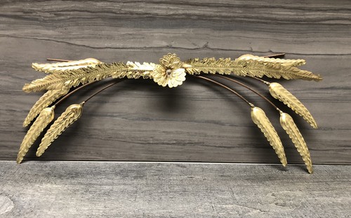 VTG Home Interiors Brass Wheat Floral Door Picture Swag Wall Decor 15 ...