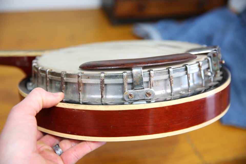 VINTAGE GLOBAL BANJO RESONATOR EAGLE BACK 5 STRING INSTRUMENT PARTS ...