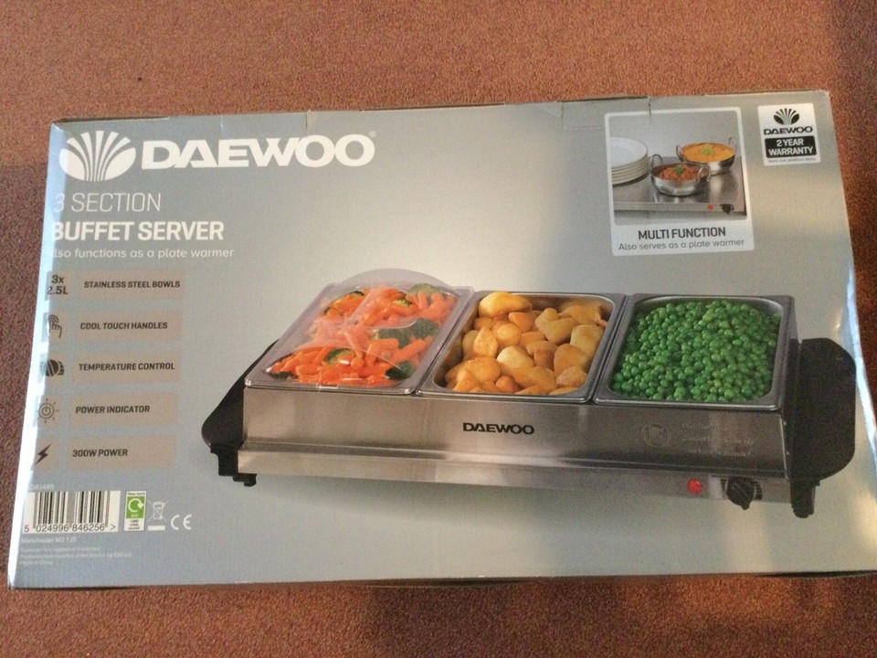Daewoo Electric Food Warmer Buffet Server 3 Warming Trays NEW ! PICK UP ...
