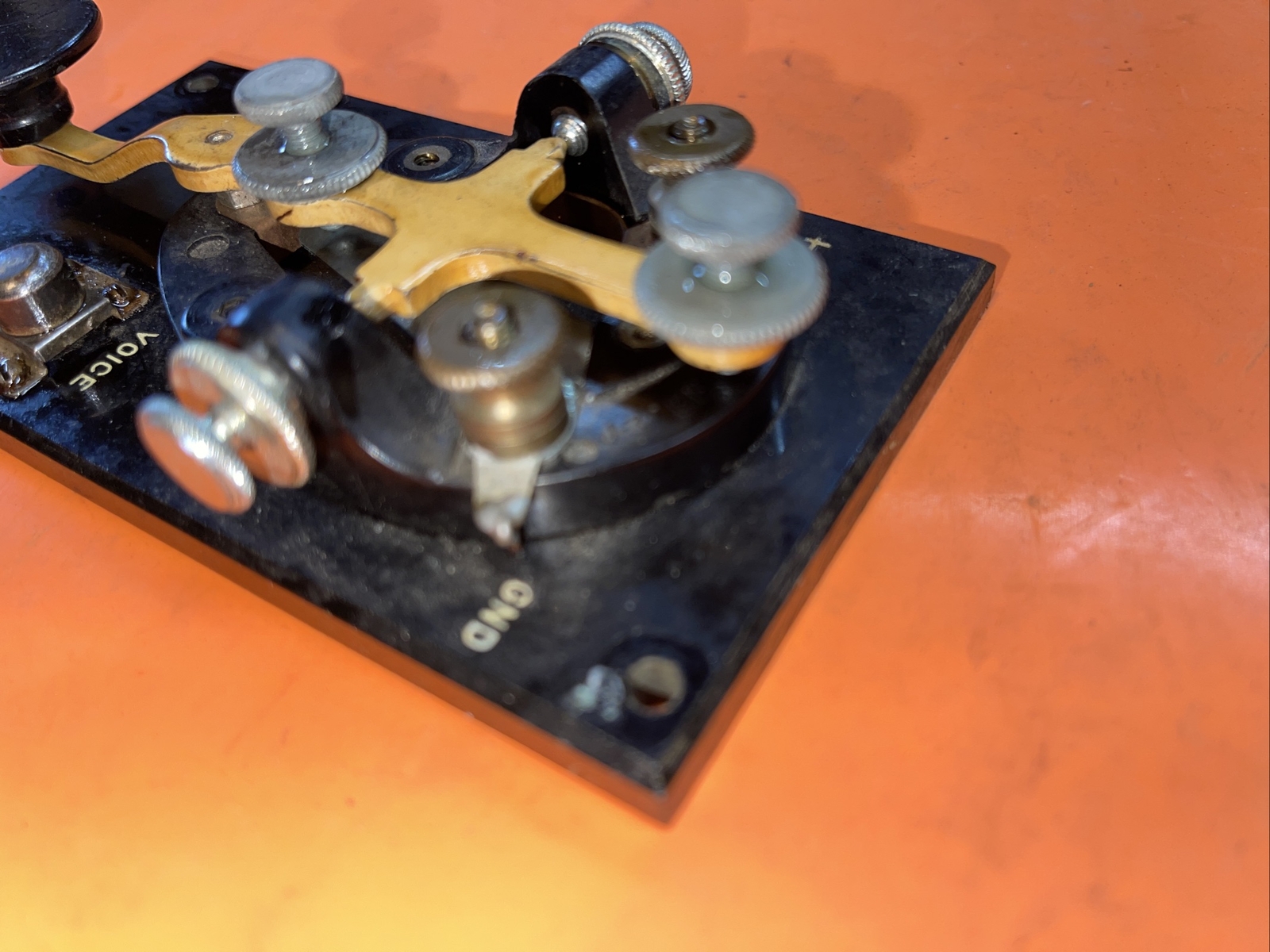 J-37 J-44 TELEGRAPH KEY BASE E F Johnson WW2 MORSE CODE KEY Works GOOD ...