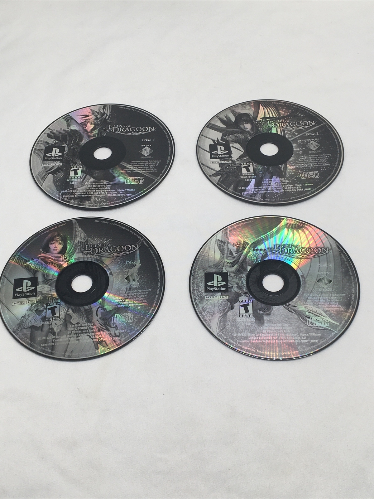 Legend Of Dragoon (4 Discs) Sony Playstation One PS1 PSX Game Disc Only ...