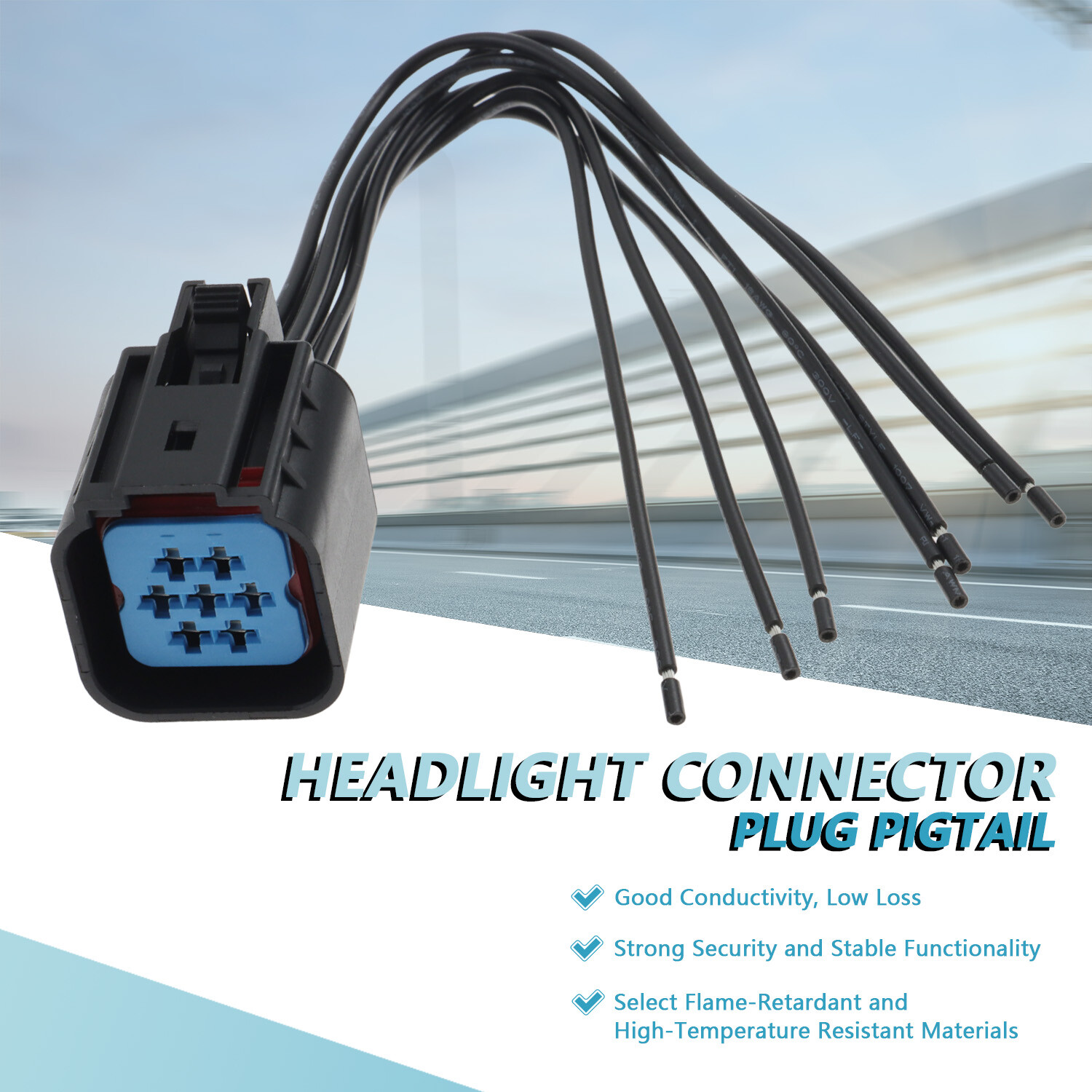 Headlight Connector Pigtail for Ford Focus Edge 2003 - 2007 2011- 2014 ...