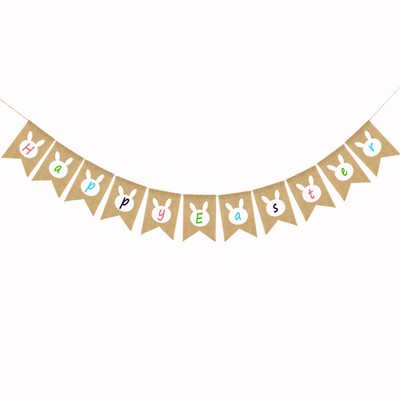 2 .8 Rabbit Bunting Banner Easter Decorating Ideas Bunny Decorations | eBay