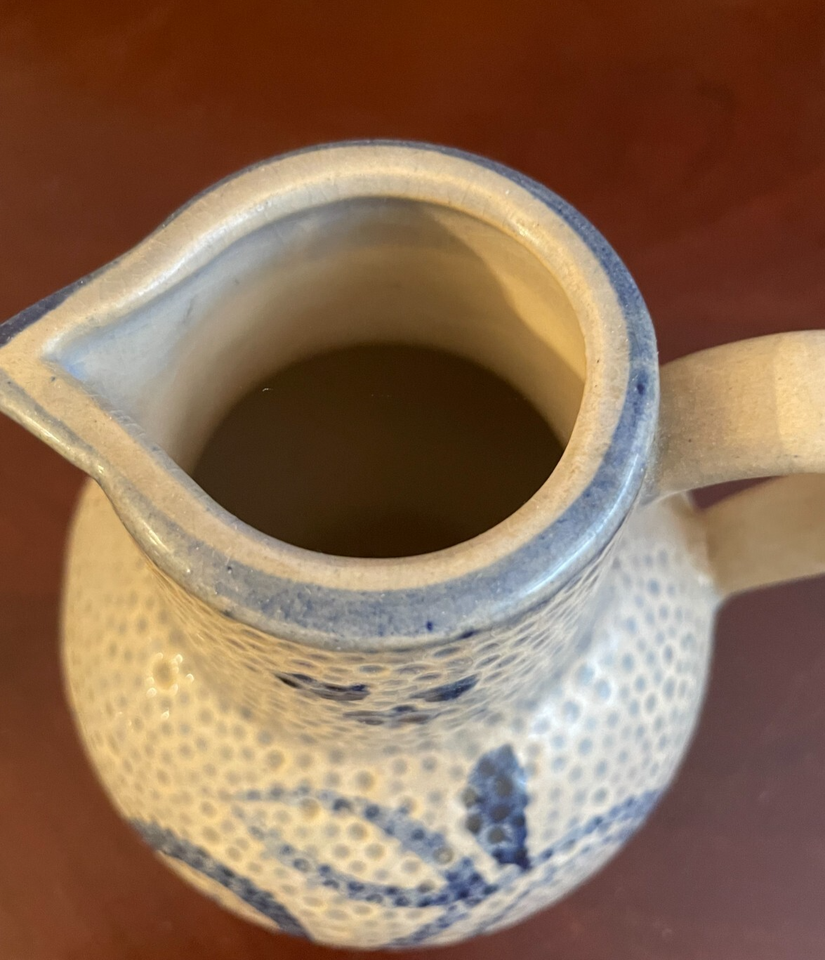 Vintage Mid Century Textured Blue Gray Pitcher West Germany Dimpled 5 1 ...