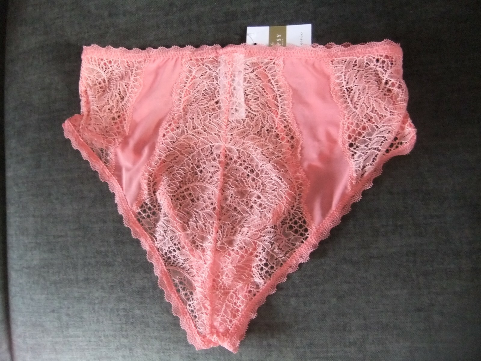 Pretty pink nylon knickers with cotton gusset to fit size UK 14. | eBay UK