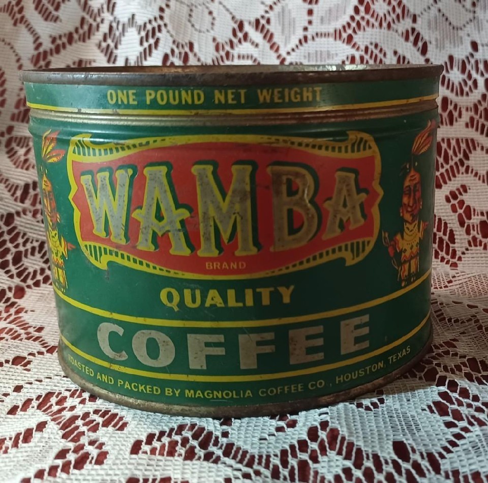 Vintage Wamba Quality Coffee Tin -Magnolia Coffee Company Houston TX ...