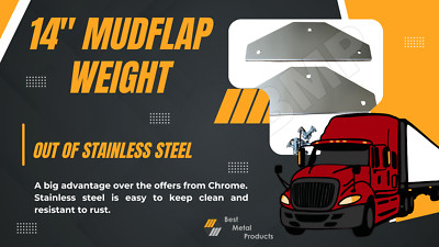 (2) Stainless Steel Mud Flap Plates/Weights Rear Bottom 18" X 5.31 ...