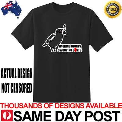 MAGPIE SMOKING BLUNTS Premium Black Shirt Cotton TShirt Tee Funny ...