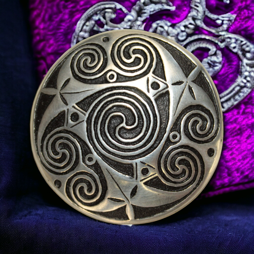 Vintage Signed SJC Pewter Pin Brooch St Justin Cornwall Celtic Shield ...