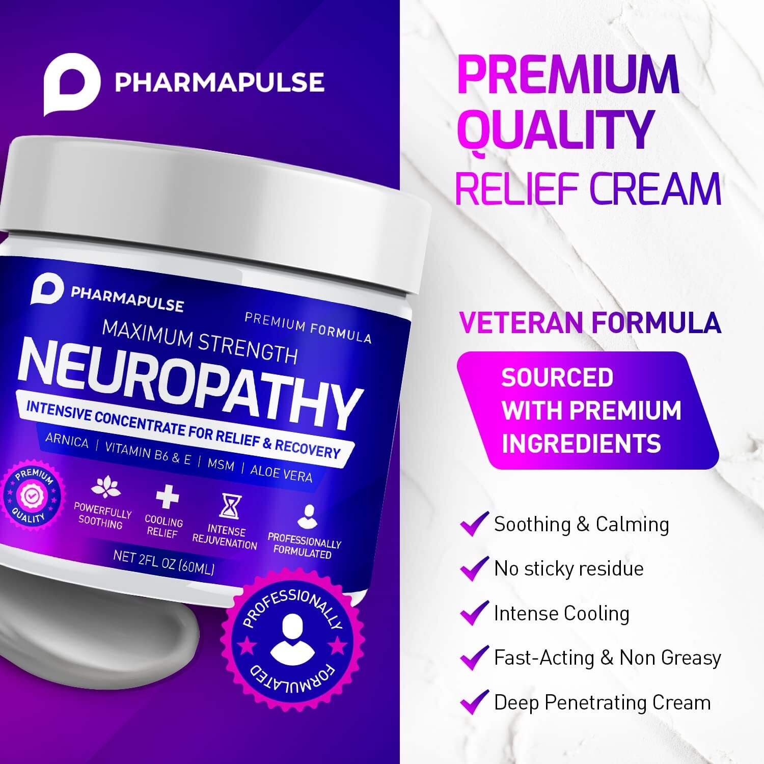 Neuropathy Nerve Pain Relief Cream, Maximum Strength Pain Cream for ...