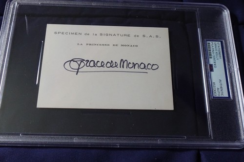 Grace Kelly Autographed 4x5 Card Hollywood Actress PSA SLABBED Grace de ...