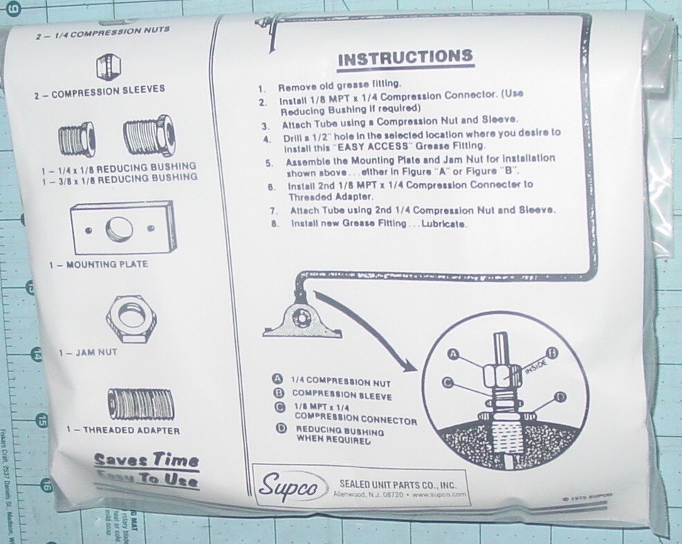 Supco USA Remote Grease Fitting Kit GFK1 Easy Access 10' Tubing OEM ...