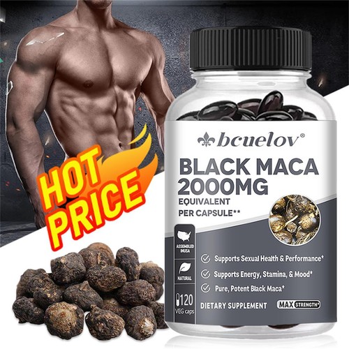 Black Maca 2000 Mg Capsules - Promotes Hormone Balance And Enhances ...