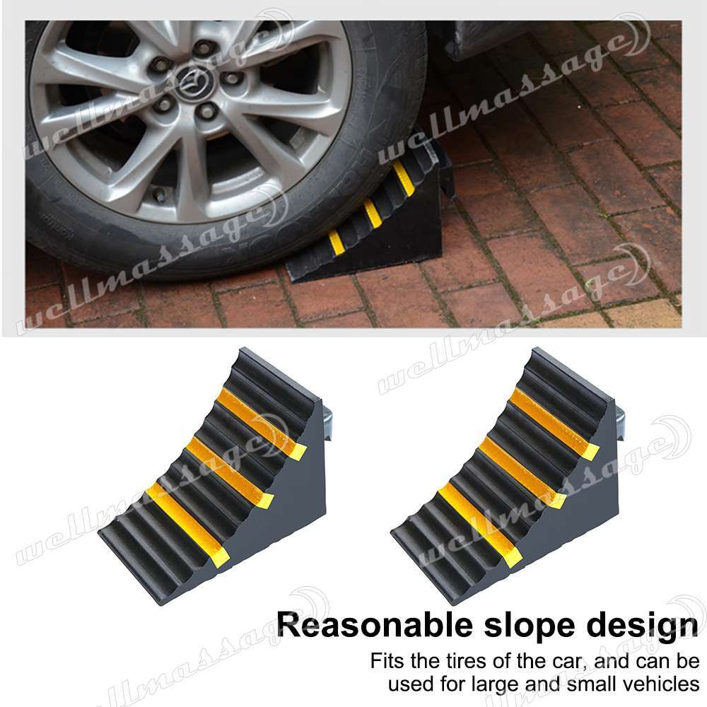 2X Heavy Duty Large Rubber Wheel Chocks w/Handle Chock For Truck ...