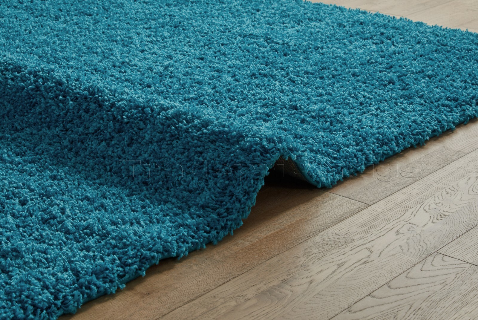 LARGE THICK TEAL BLUE MODERN SHAGGY RUG (SIMILAR TO DARK DUCK EGG ...