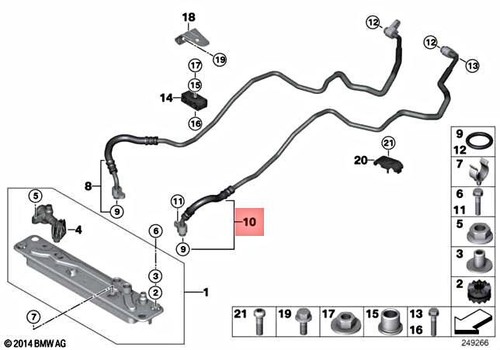 Genuine BMW E70 SUV X5 Heat Exchanger Oil Cooler Pipe Outlet OEM ...