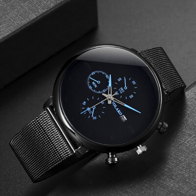 YOLAKO Fashion Men Stainless Steel Watches Casual Date Analog Quartz ...