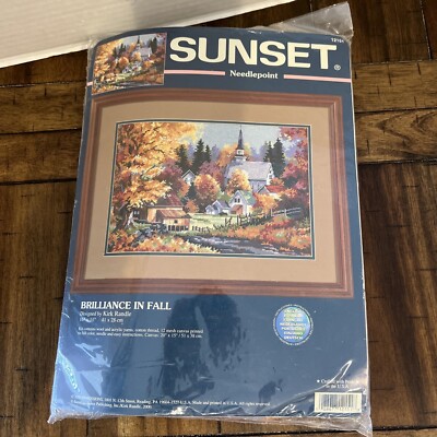o Sunset Needlepoint Kit 12151 Brilliance in Fall 16 X 11" Made In USA ...