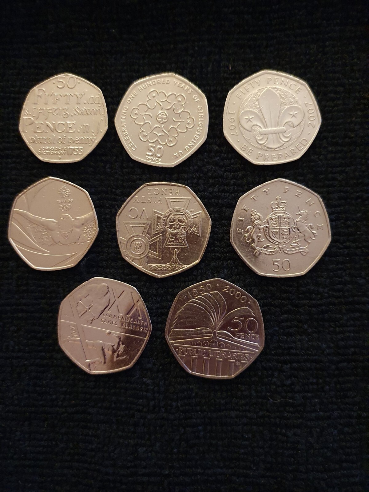 50p coins Many/Variations circulated and un-circulated 1998-2019 Great ...