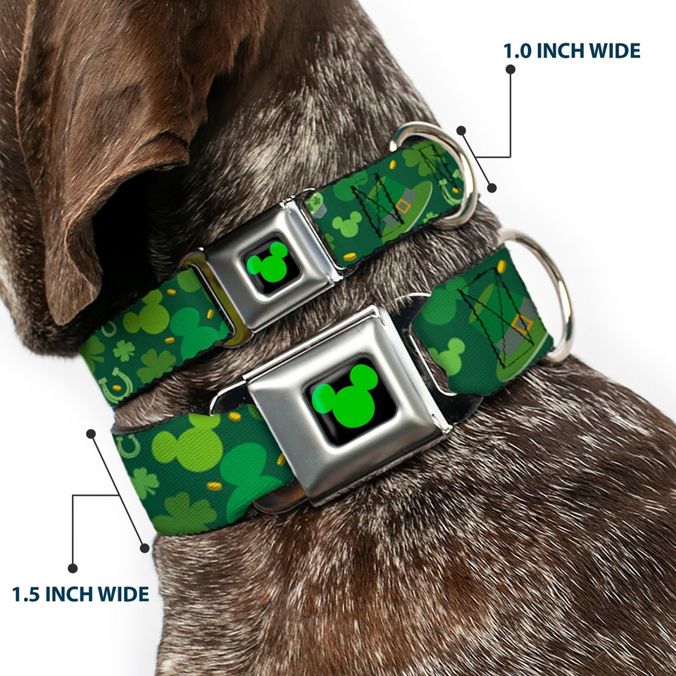 Dog Collar DYCS-Mickey Silhouette Full Color Black/Green St. Patrick's ...