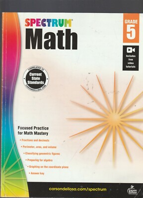 Spectrum Spectrum Math Grade 5 2014 Paperback Workbook Homeschooling ...