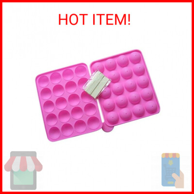 Silicone Cake Mold 20-cavity Half Circle Lollipop Party Cupcake Baking ...