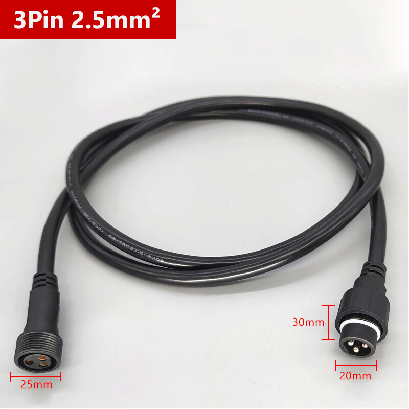 3 Pin Waterproof Extension Cable Connector Male Female Outdoor Led ...